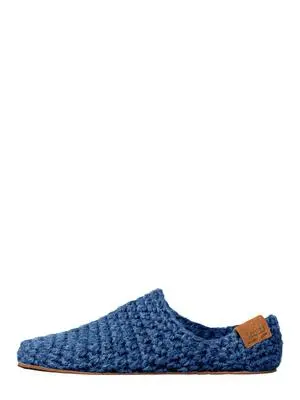 KINGDOM OF WOW Light Handmade Wool Slippers For & In Midnight - Blue