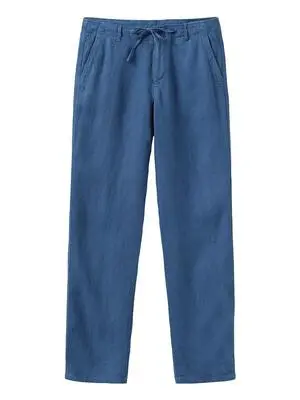 PINK HOUSE Casual Linen Trousers Mid - Blue