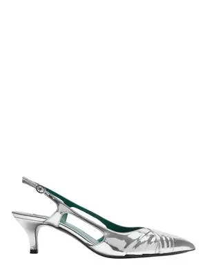 FLORRIE Maude 50mm Slingback Pump - Silver