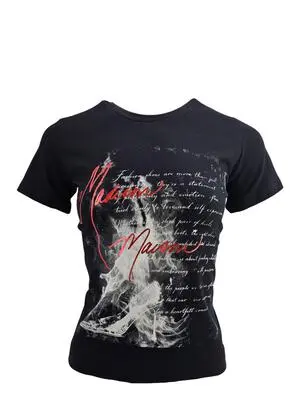 MADISON MAISON Graphic T-shirt With Red Script Logo - Black
