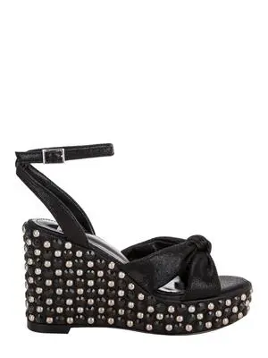 RAG & CO Moondot Embellished Wedge Heel Sandals In By Rag & Co