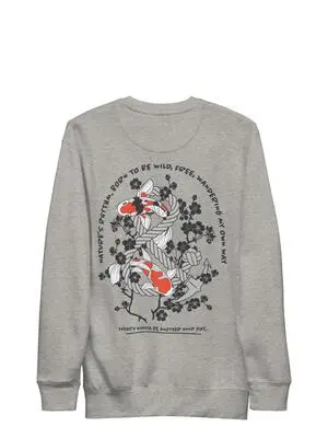 ANCHOR & CREW Anchor & Crew Heather Koi Fish Cotton Blend Sweatshirt Grey