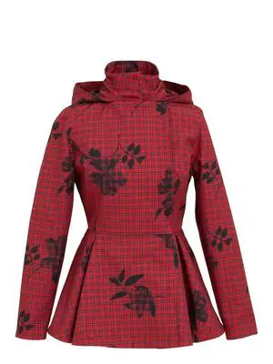 RAINSISTERS Jacket With Detachable Hood: Crimson Heart Red