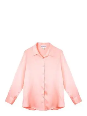 BEL CASHMERE Diana Silk Blouse In Peach - Orange