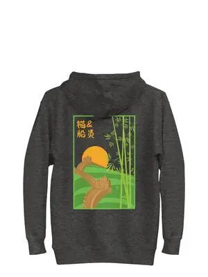 ANCHOR & CREW Great Wall Of China Landmark Cotton Blend Hoodie - Black