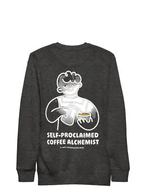 ANCHOR & CREW Heather Gustatory Coffee Alchemist Cotton Blend Embroidered Sweatshirt - Black