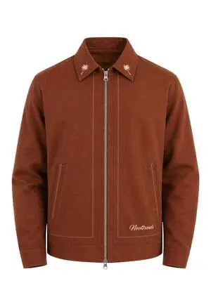 NOOLTRENDS Mocha Palmeraie Embroidered Jacket - Brown