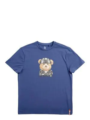 EIGHT X Squadron Eightx Bear Graphic T-shirt Navy - Blue