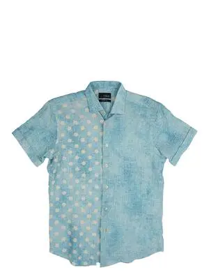 EIGHT X Disappearing Act Seersucker Short Sleeve Shirt - Blue