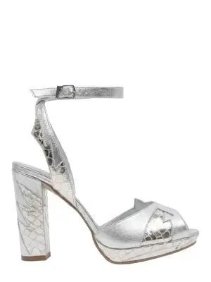 TERRY DE HAVILLAND Zia Mid Platform Block Heels - Silver