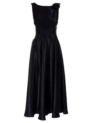 SOFIA TSERETELI Satin Silk Evening Gown - Black