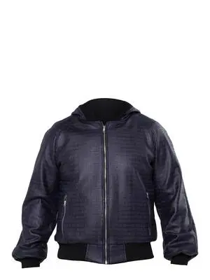 METAMORPHOZA S Croc-effect Bomber Jacket - Blue