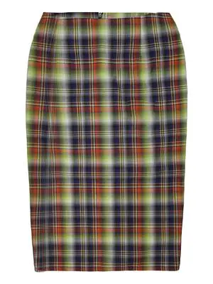 28NATELIER Plaid Midi Skirt - Blue