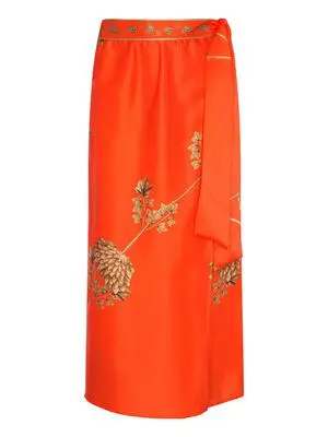 AGUACLARA Riad Wrap Skirt - Orange