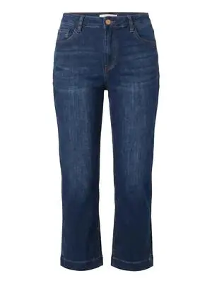 Adrift Clothing Adrift Denim Cropped Straight Leg Jeans In Dark Wash - Blue