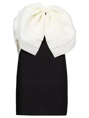 AMY LYNN Oscar Organza Bow Mini Dress - Black