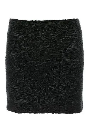 SILVIA SERBAN Astrakhan Mini Skirt - Black