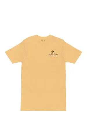 ANCHOR & CREW Vintage Gustatory Originals Coffee Blossom Heavy Cotton Embroidered T-shirt - Yellow