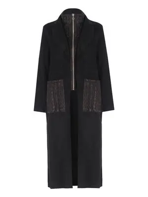 MIRIMALIST Mirimalist Slit Wool Blend Coat With Quilted Detailing