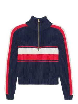 ELLSWORTH + IVEY Aspen Quarter Zip Navy Retro Block - Blue