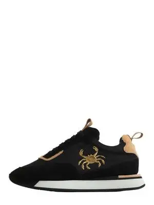 MYYAZ Gold Crab Embroidered Sneakers - Black