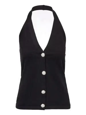 AMY LYNN Clarissa Knit Halter Top - Black