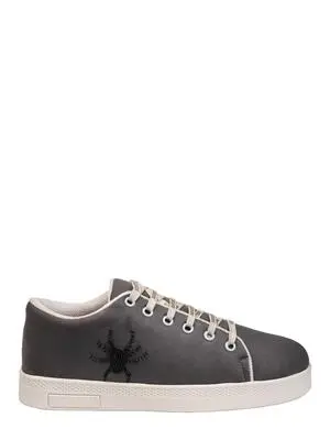 RETTROSE Cath Luxury Suede Embellished Tennis Shoe - Grey
