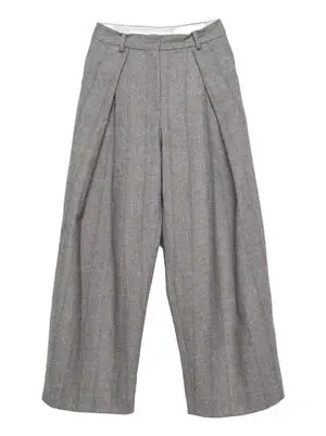 MUTE BY JL Hayes Herringbone Tweed Wide Leg Pants - Grey