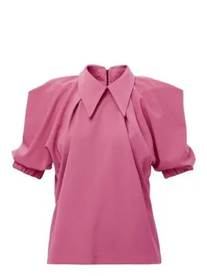 JULIA ALLERT Designer Puff Sleeve Blouse – Pink - Red