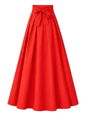 NIKKA PLACE Cotton A-line Skirt With High Waist - Red