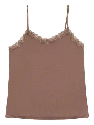 Uwila Warrior Soft Silk Lace Camisole Toffee - Brown