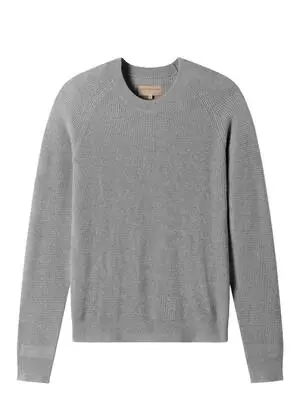 WESTON JON BOUCHER Valen Waffle Knit Cashmere And Wool Fitted Lightweight Sweater - Grey
