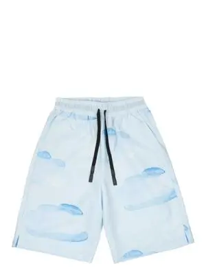MYSIMPLICATED Bermuda Shorts In With Clouds Design Recycled Fabric - Blue