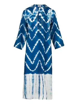 ANTRA DESIGNS The Pheme Silk Kaftan Deep Sea - Blue