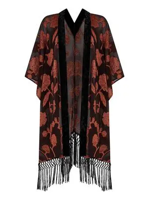 LITTLE LIES Venus Fringed Kimono - Black