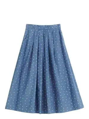 LOUCHE Pasadena Flower Dot Midaxi Skirt - Blue