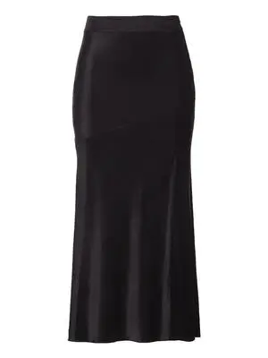 LITA COUTURE Side-slit Midi Skirt - Black