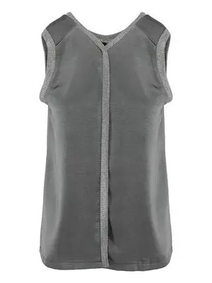 SILVIA SERBAN Reversible Satin Top - Grey
