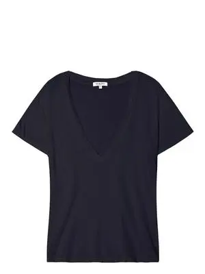 NOEND Supima Cotton Deep V Neck Tee In Vintage - Black