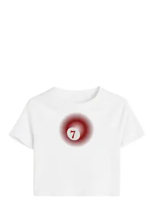 AURA & CO White / Red Aura Ball Baby Tee - White/red