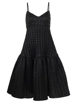 MIRIMALIST Puff Quilted Voluminous Midi Dress - Black