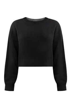 KNOWN SUPPLY Drop Shoulder Cropped Sweater Andra - Black