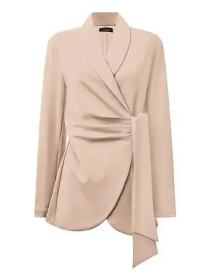 JAMES LAKELAND Neutrals Cream Side Sash Blazer - White