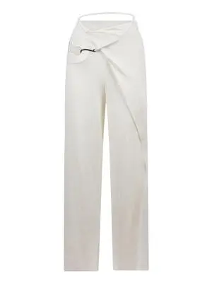 BIANCA RESORTWEAR Nara Wrap Trousers In Ivory - White