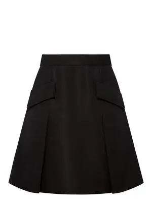 FEMPONIQ Pleated Silk-blend Flared Skirt - Black