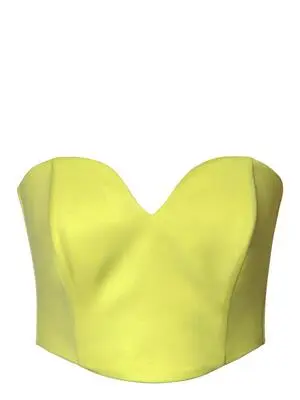 AGGI BY HALEWSKI Lara Wild Lime Crop Corset - Yellow