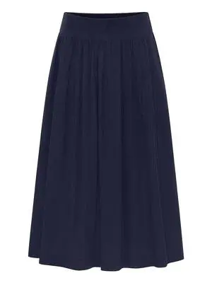 GROBUND Mette Skirt The Long One In Navy Corduroy - Blue