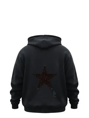 AURA & CO Nyc Star Hoodie Glitter Black