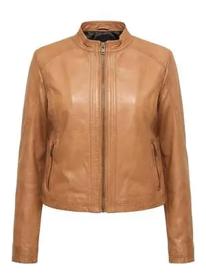 ZOEY Alexia Lambskin Leather Jacket - Brown