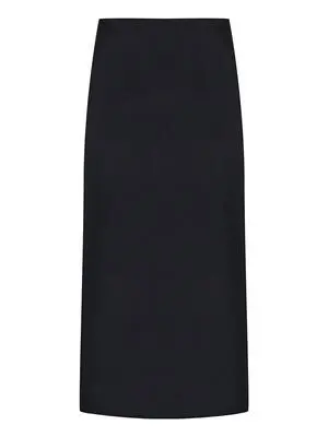 MAVLO Satin Midi Pencil Skirt - Black